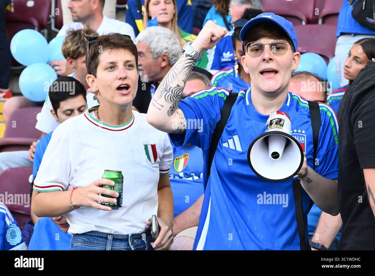 Lancy, Switzerland. 23rd July, 2025. Supporters of Italy the UEFA Women ...
