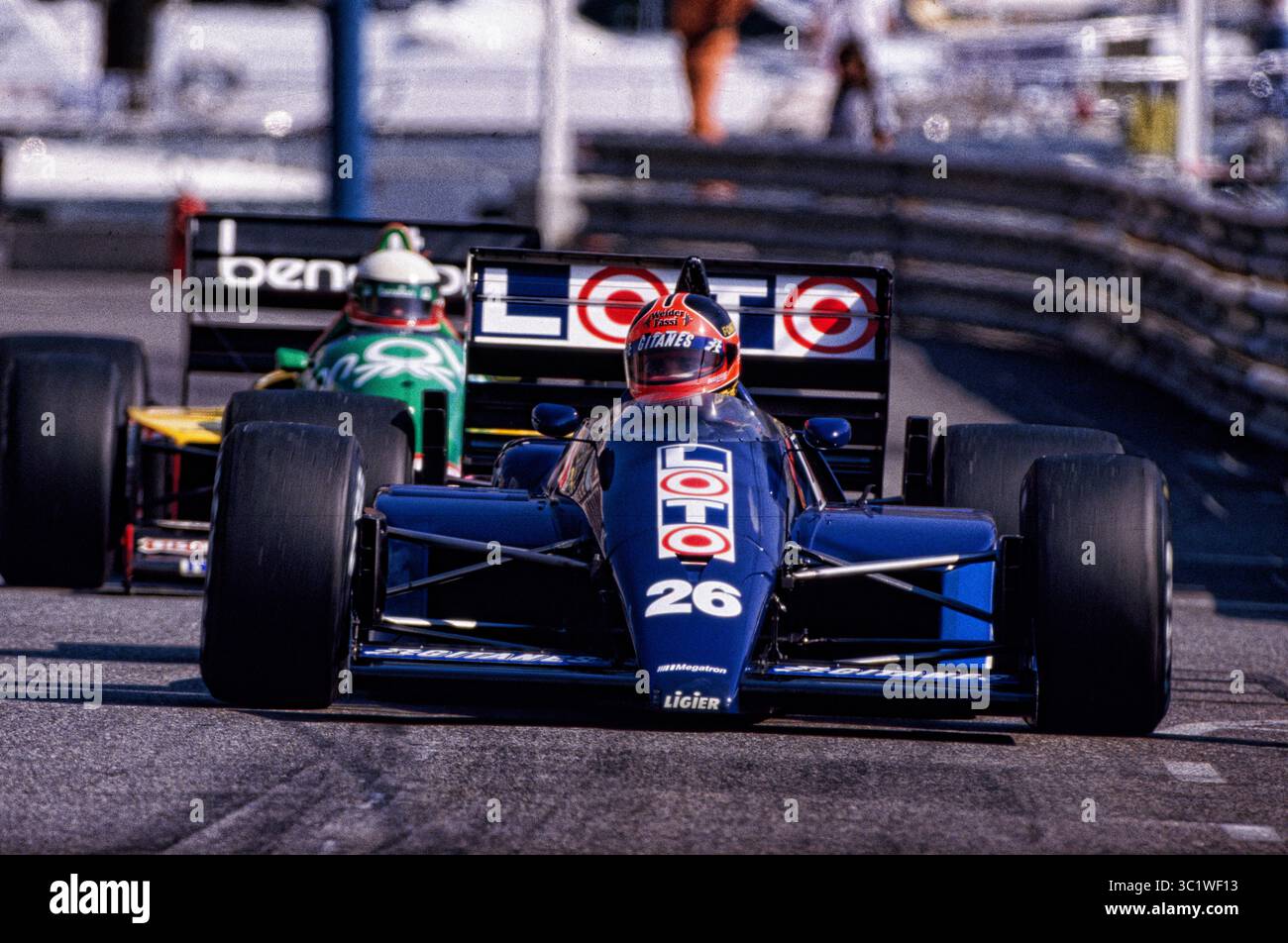1987 Piercarlo Ghinzani - Ligier JS29B-Megatron - F1 Monaco Grand Prix ...