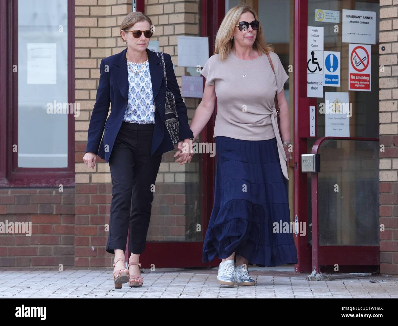 Amanda Thorpe (left) outside Surrey Coroner's Court, Woking for the ...