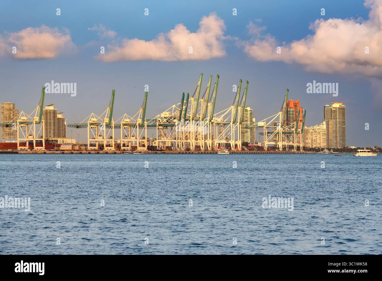 The bustling Port of Miami, captured with its impressive shipping ...
