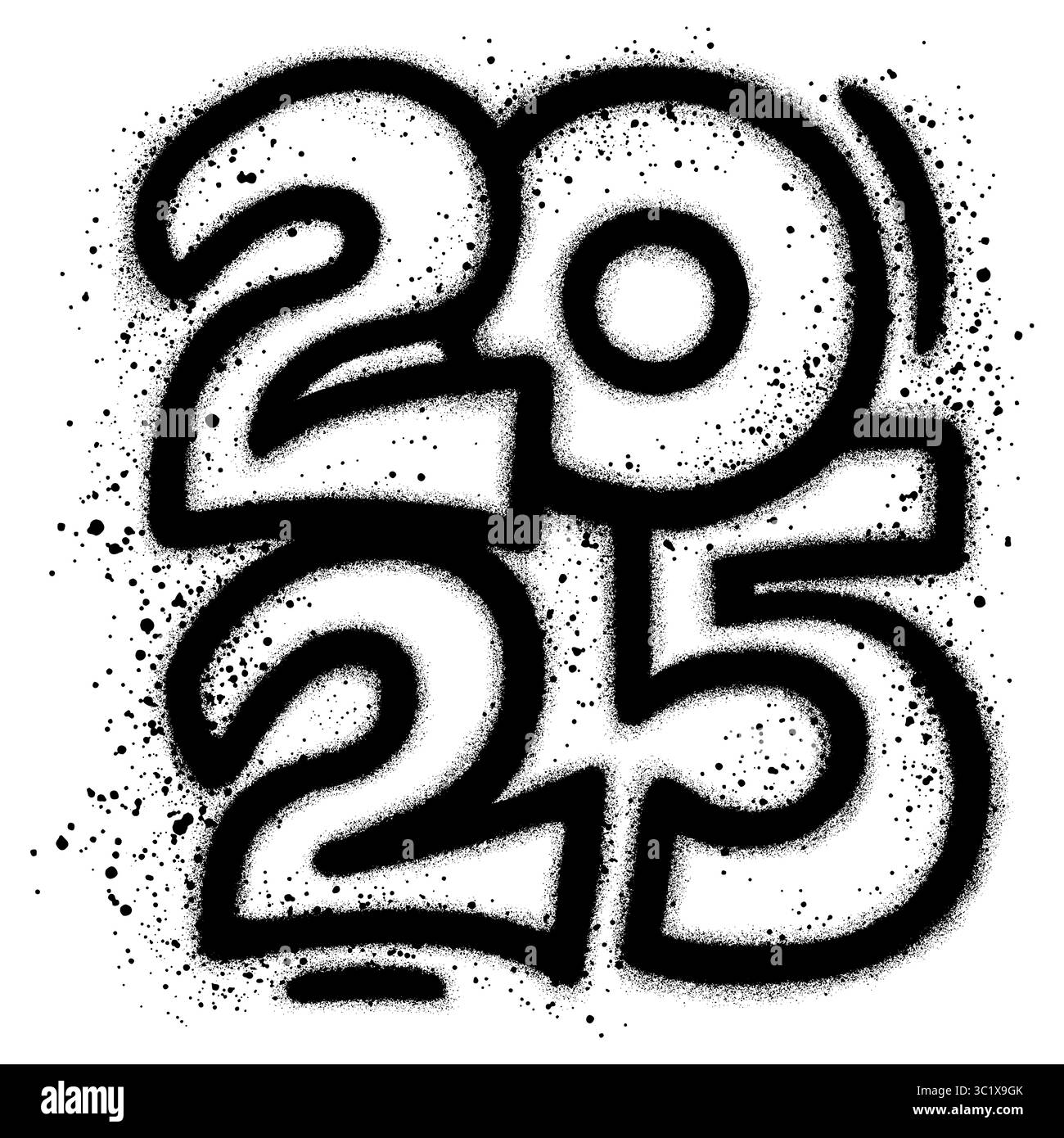 Number 2025 new year Stock Vector Images - Alamy