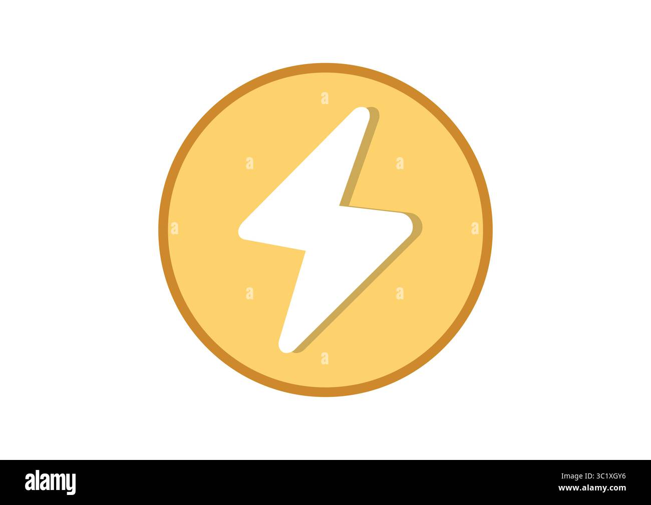 Energy Bolt Icon – Lightning Power Symbol Yellow Circle Vector Stock ...