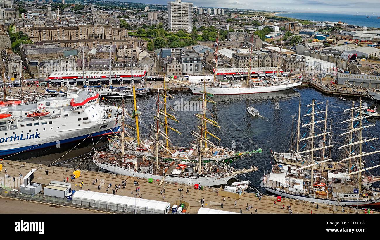 Tall Ships Aberdeen harbour Scotland sailing ships berthed at Regent ...