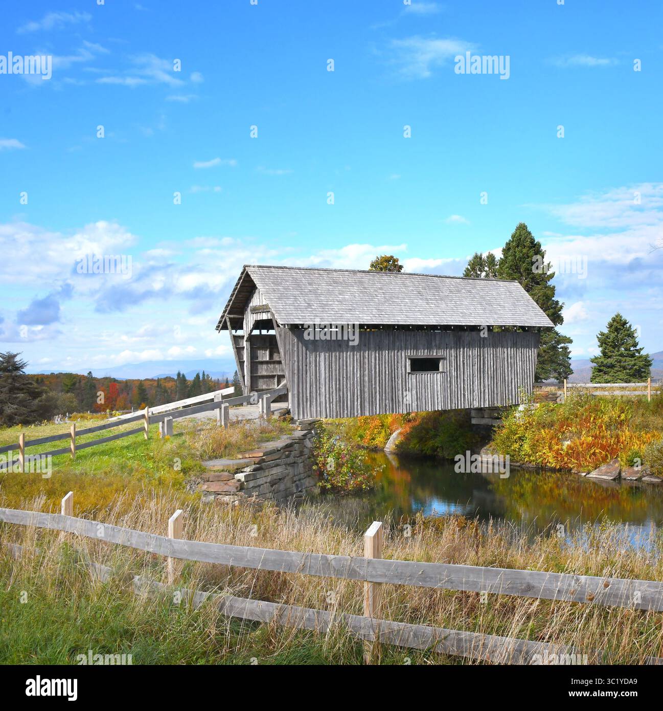 The A. M. Foster Covered Bridge is located at Cabot, Vermont. Wooden ...