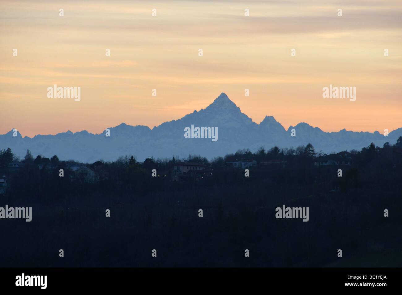 Monviso is one of the most beautiful mountains in the Alps overlooking ...
