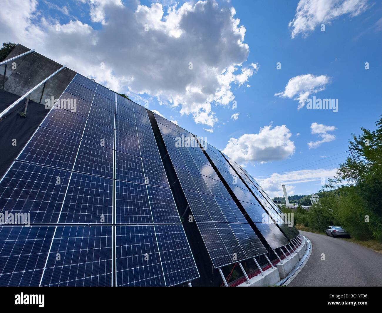 Photovoltaic construction on July 8, 2025 in Basel Pratteln ...
