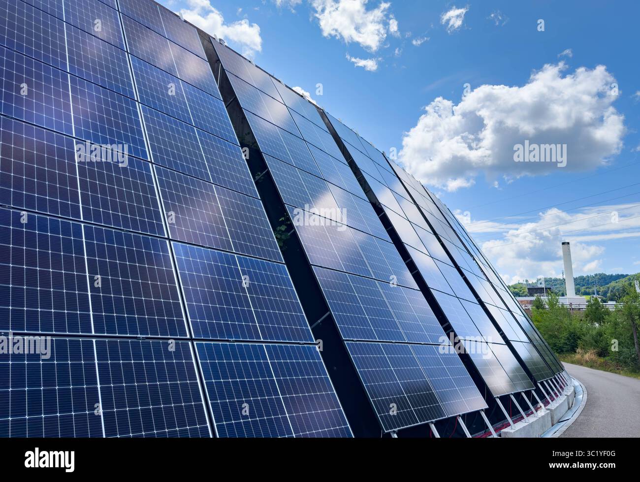 Photovoltaic construction on July 8, 2025 in Basel Pratteln ...