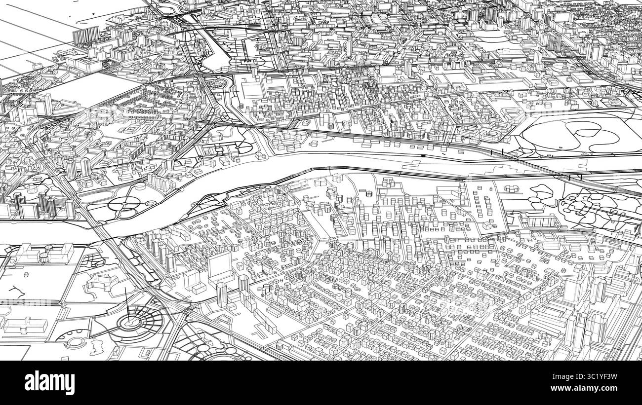 Detailed Black and White City Map Stock Vector Image & Art - Alamy