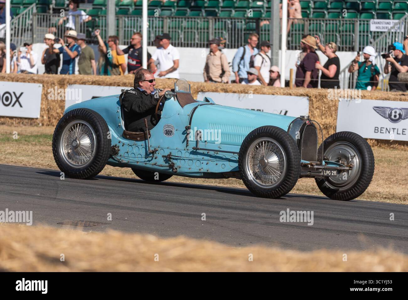 Bugatti Type 59 historic Formula 1 racing car on the hillclimb track at ...