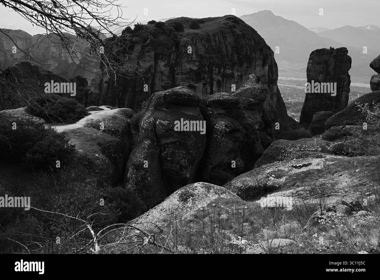 Meteora, rock formation in the regional unit of Trikala, in Thessaly ...