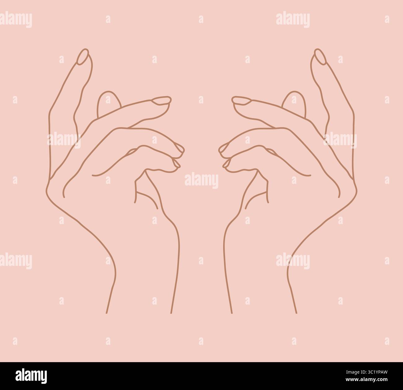 Outline female hands with graceful gesture. Hand gesturing. Vector ...
