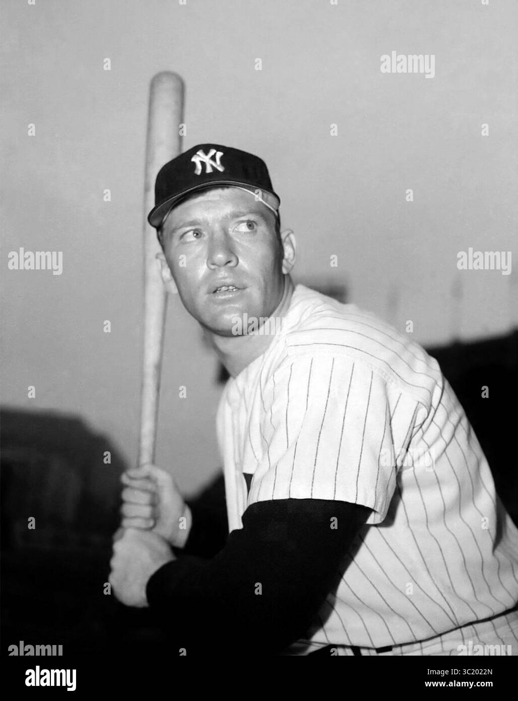 Mickey Mantle. Portrait of the American baseball player, Mickey Charles ...