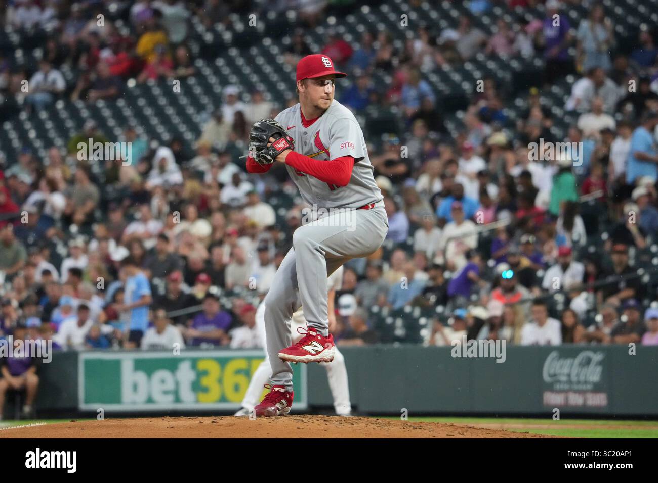 July 22 2025: Saint Louis pitcher Erick Fedde (12) throws a pitch ...
