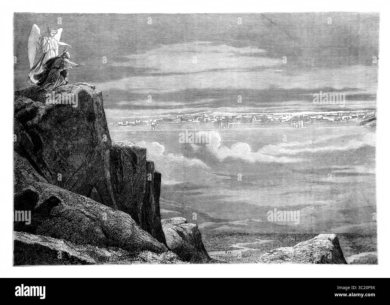 Illustration of John the Apostle taken by an Angel of the Lord and ...