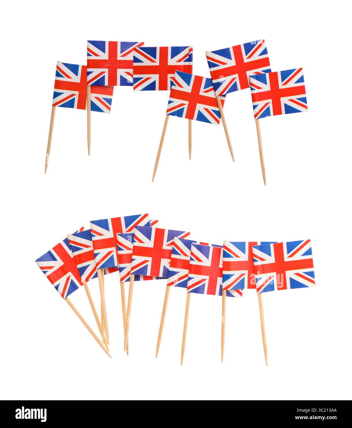 Small paper flags of United Kingdom isolated on white, set Stock Photo ...