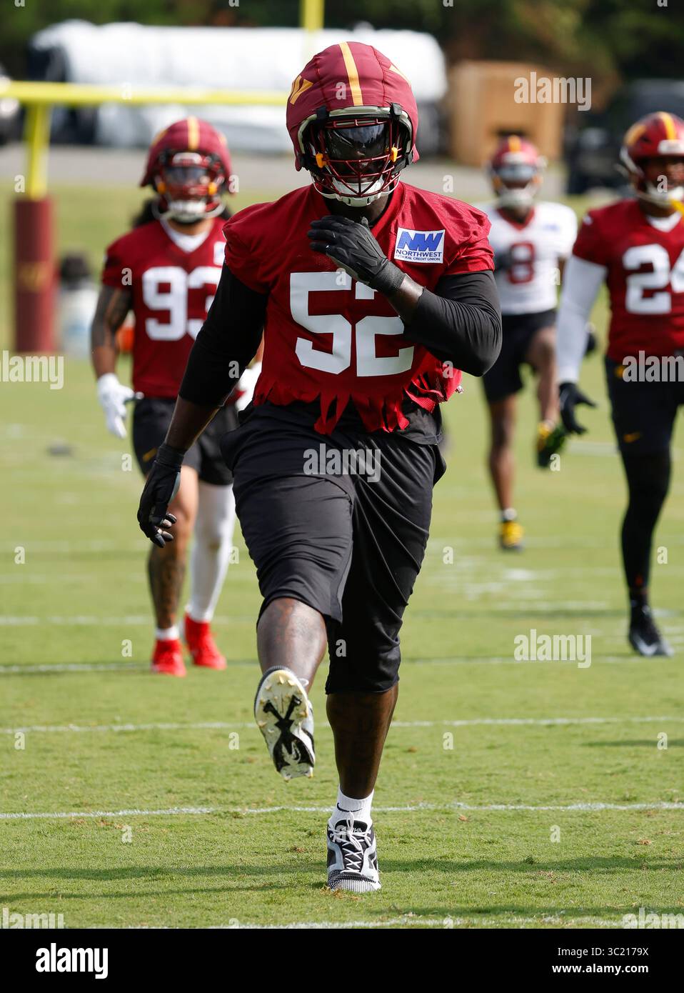 July 23, 2025: Washington Commander DT #52 Javon Kinlaw warms up during ...