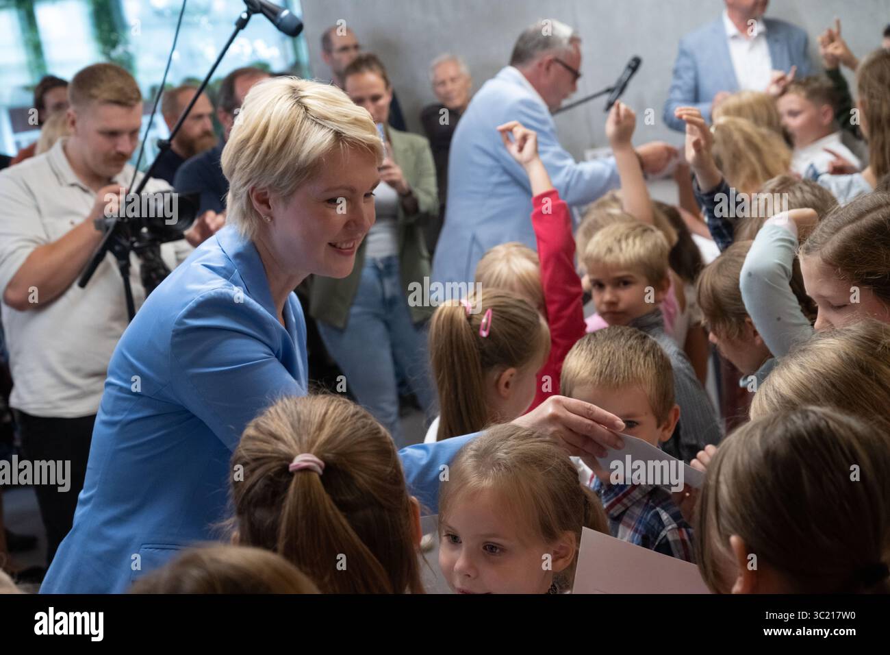 23 July 2025, Mecklenburg-Western Pomerania, Anklam: Manuela Schwesig ...