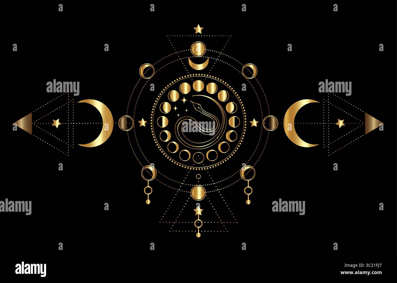 Phases of the moon illustration hi-res stock photography and images - Alamy