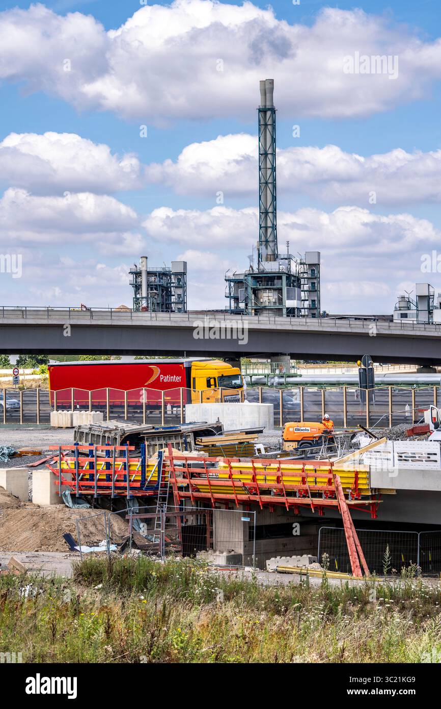 Highway construction site at the Leverkusen-West interchange, highways ...