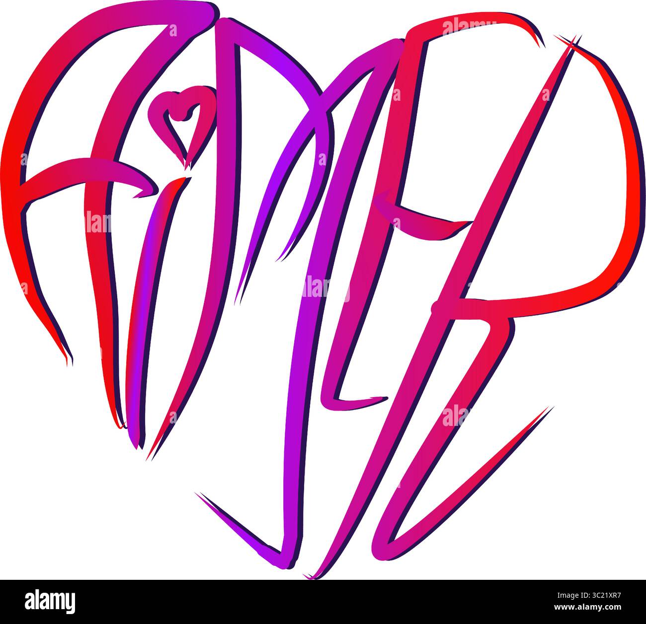 Heart shape written on Stock Vector Images - Alamy