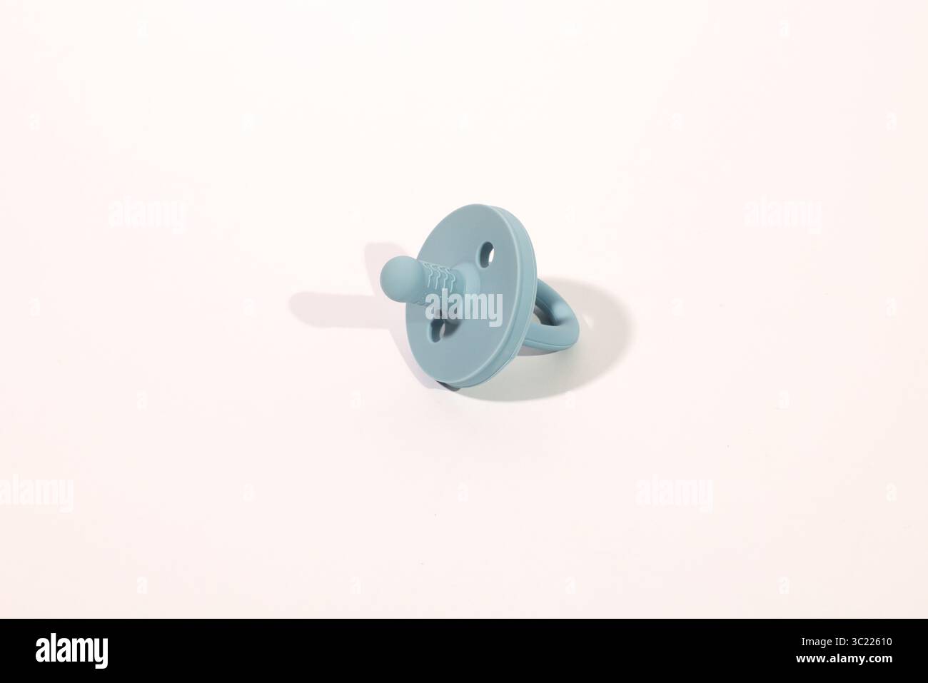 Blue Plastic Baby Pacifier Isolated on White Background Stock Photo - Alamy