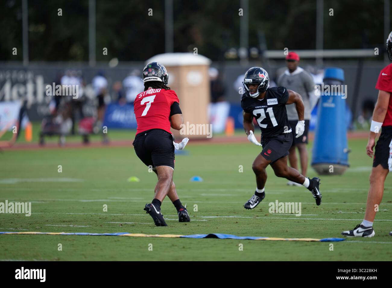 during the team's NFL football training camp Wednesday, July 23, 2025 ...