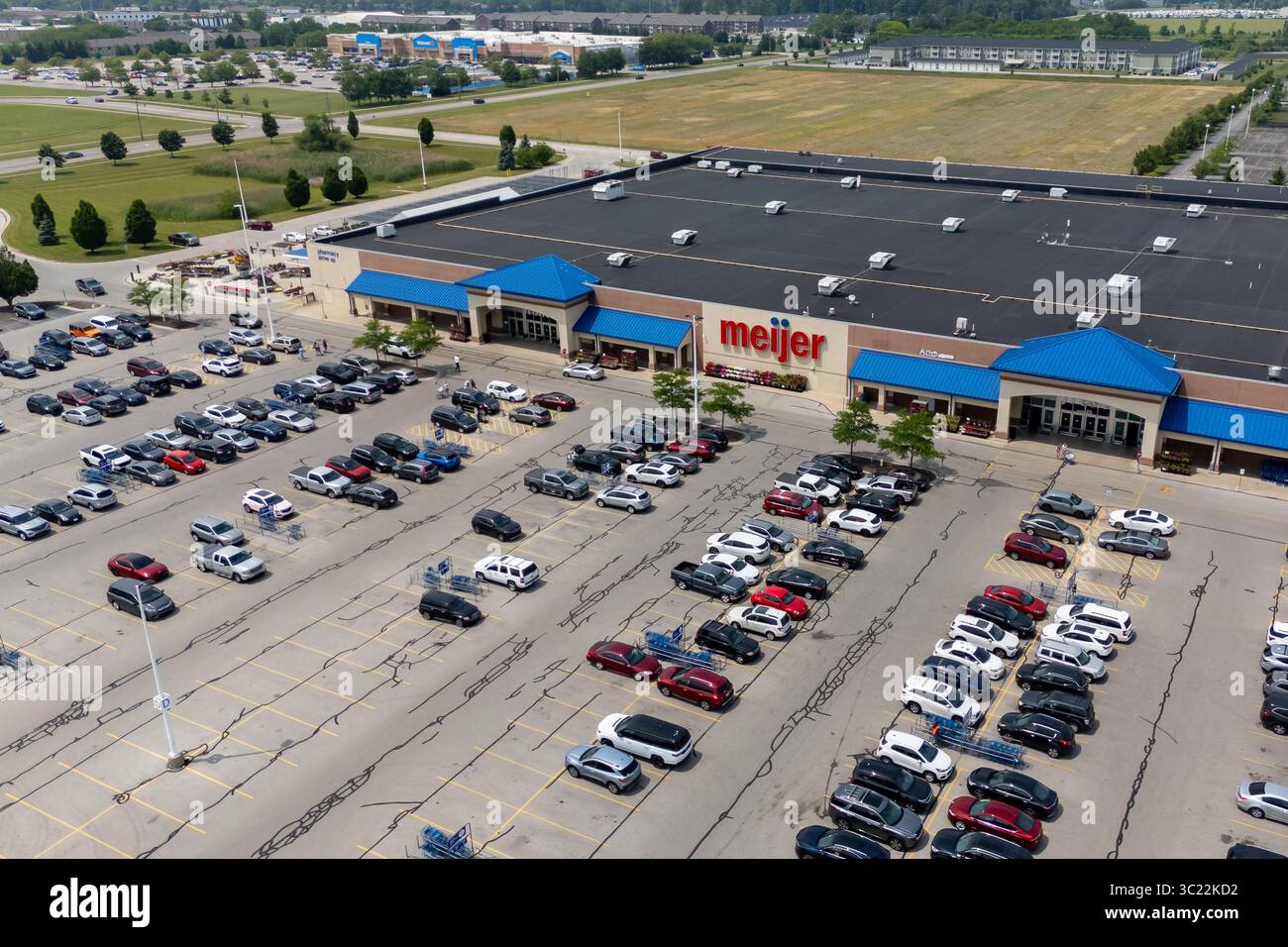a large Meijer hypermarket, an American chain of stores known for ...