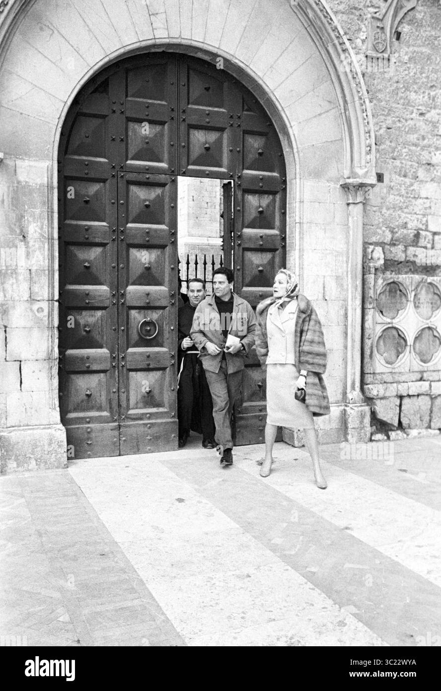 Italian actor Raf Vallone (Raffaele Vallone) with German actress ...