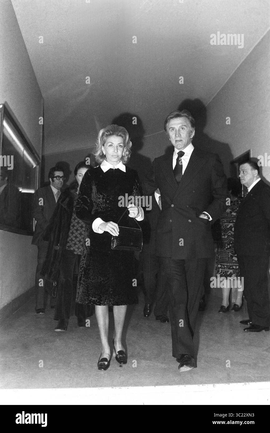 American actor Kirk Douglas (Issur Danielovitch) coming out of a night ...