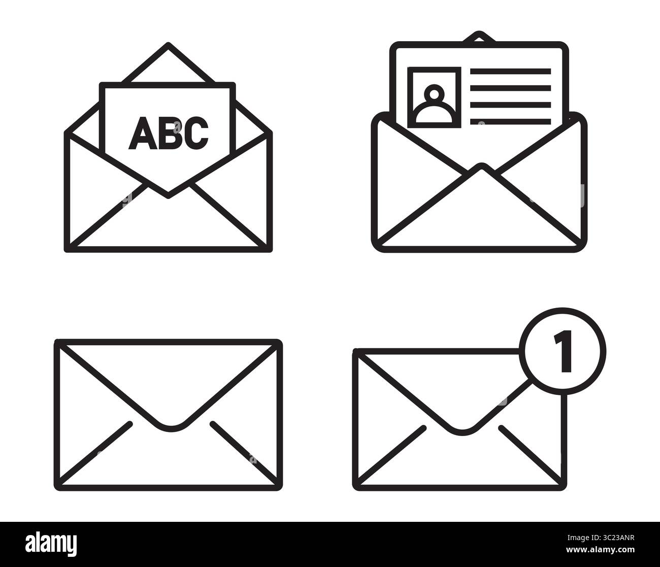 Inbox mail icon outline Cut Out Stock Images & Pictures - Alamy