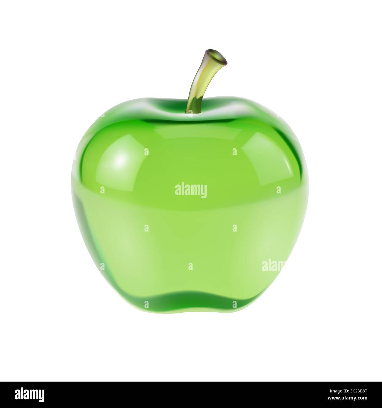 Green apple icon design. Glossy fruit symbol emblem. Food health ...