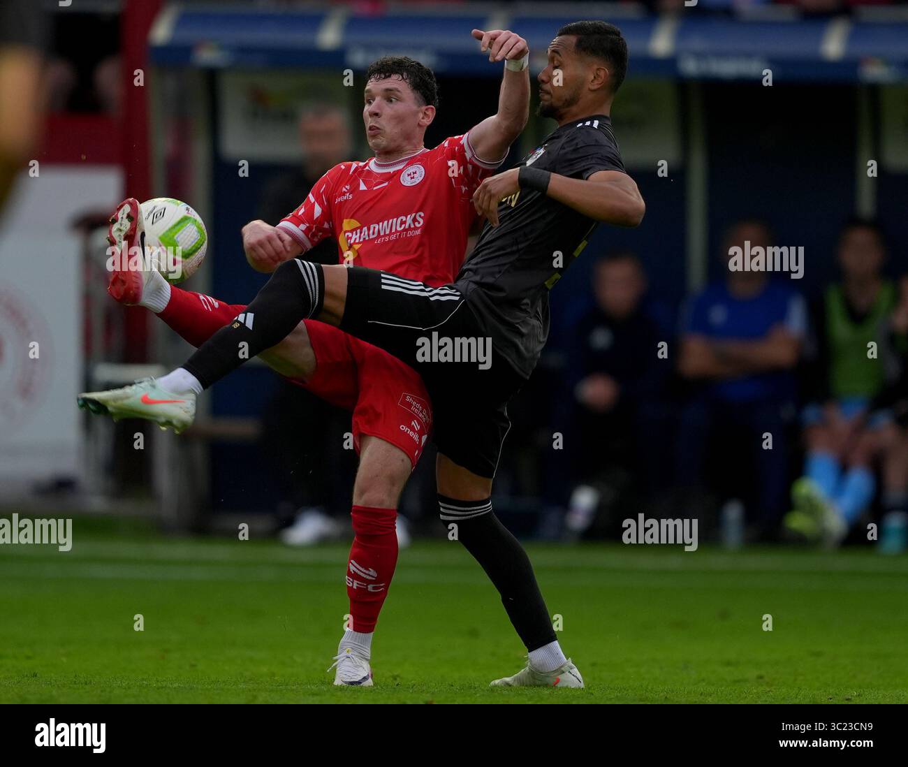 Shelbourne's Ali Coote and Qarabag FK's Dani Bolt battle for the ball ...