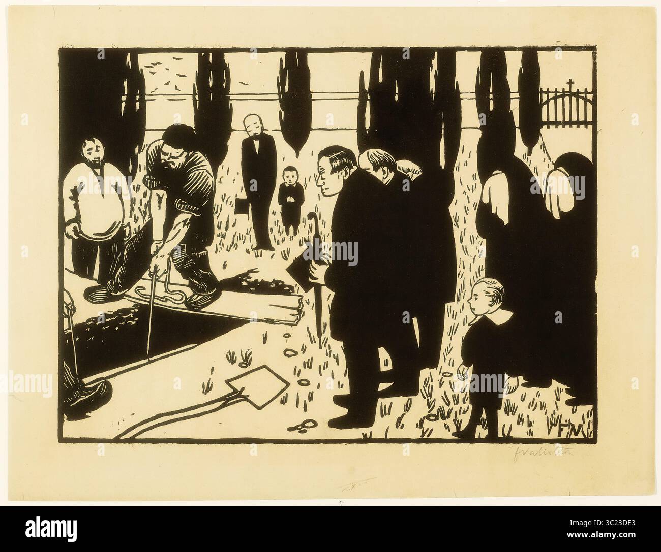 The Funeral. Félix Edouard Vallotton. 1891 Stock Photo - Alamy