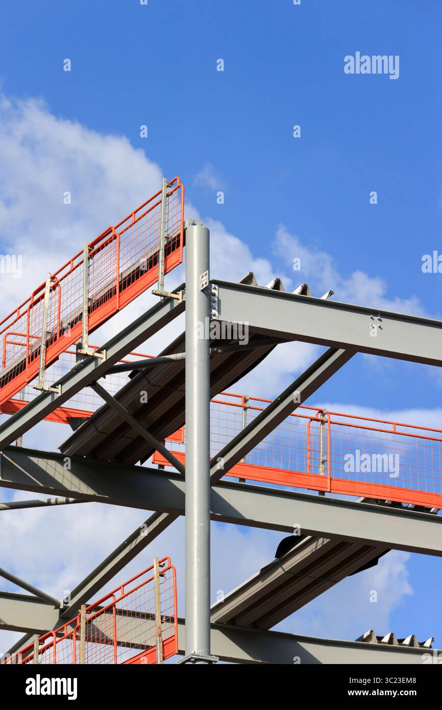 Radcliffe civic hub steel skeleton frame and metal decking sheets ready ...