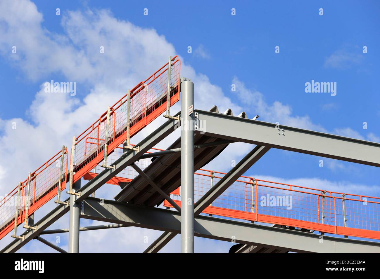 Radcliffe civic hub steel skeleton frame and metal decking sheets ready ...