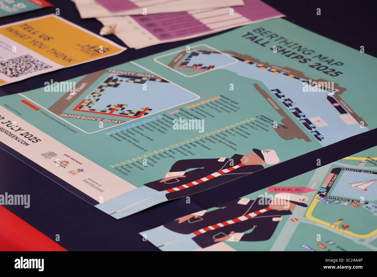 Aberdeen Scotland 22 July 2025 Map and leaflets of Tall Ships Berths ...