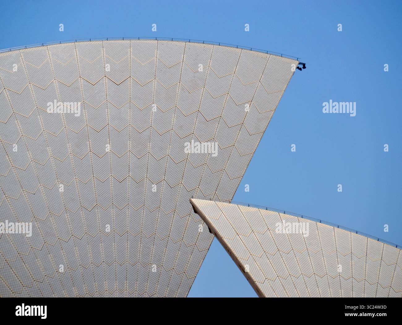 Famous iconic sail shaped roof peaks on the Sydney Opera House are ...