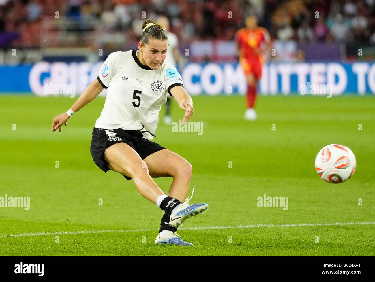 Germany's Carlotta Wamser shoots at goal during the UEFA Women's Euro ...