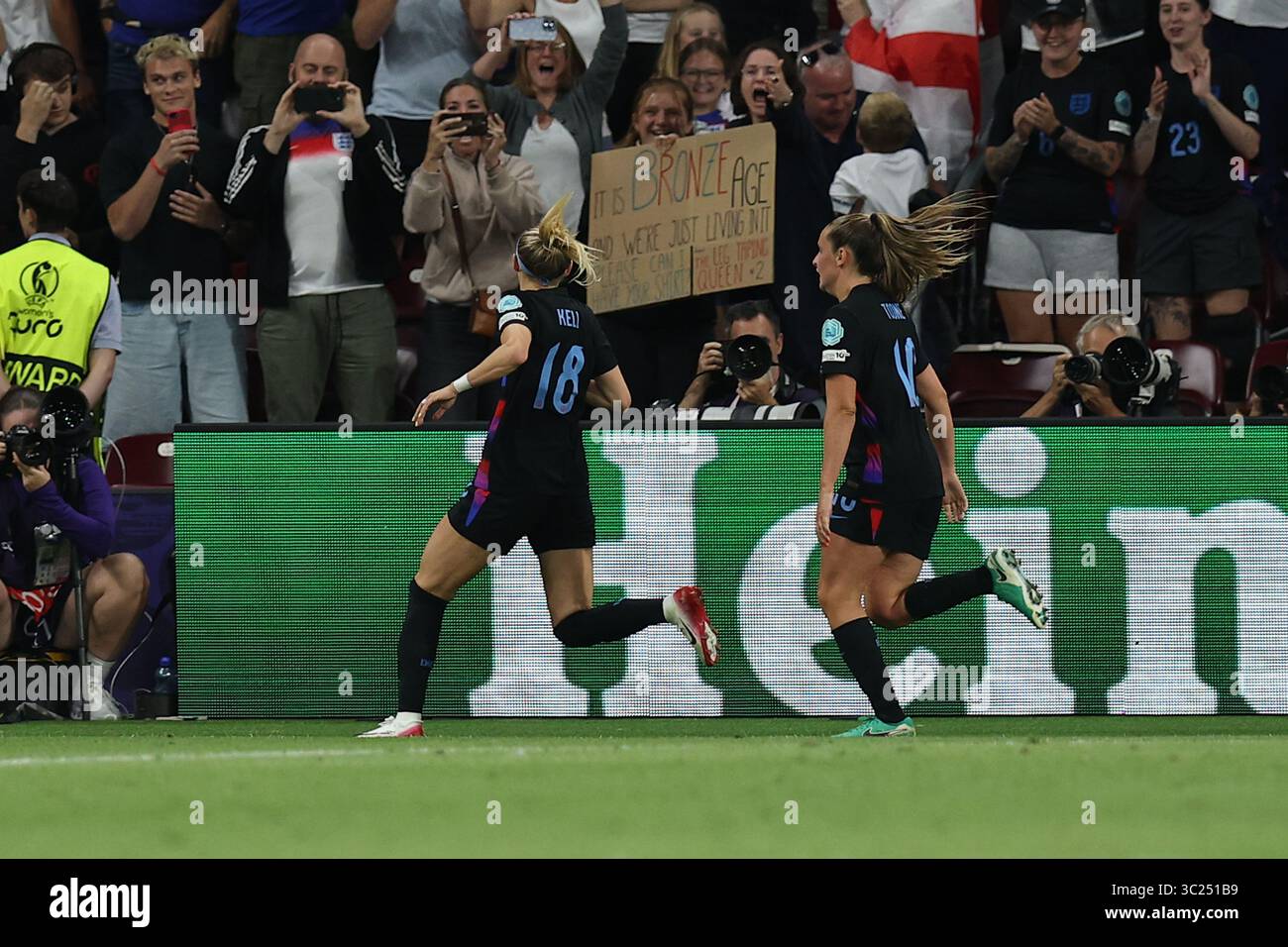 Chloe Kelly (England Women) celebrates after scoring his teams second ...