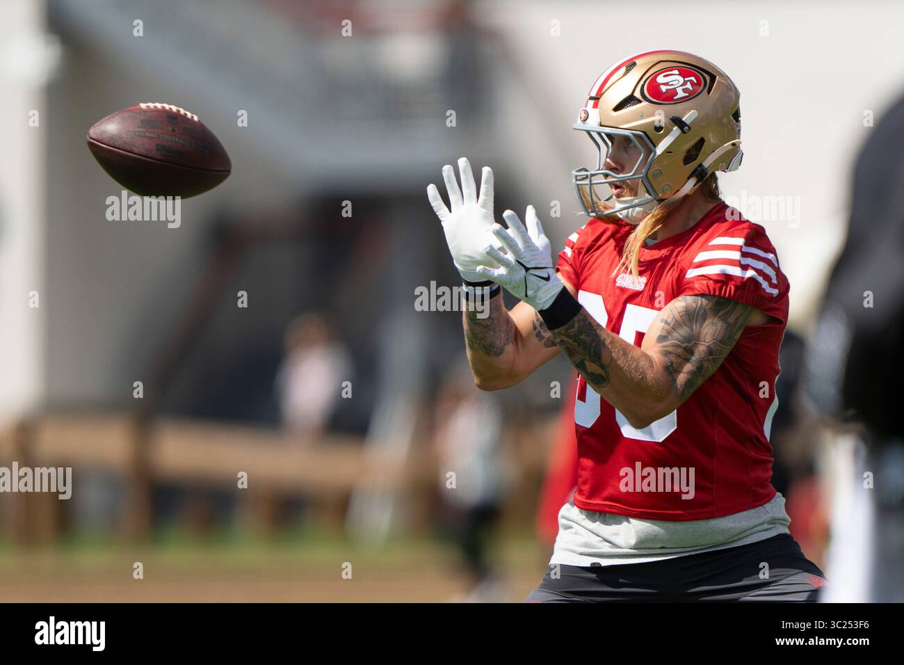 Jul 23, 2025; Santa Clara, California, USA; San Francisco 49ers tight ...