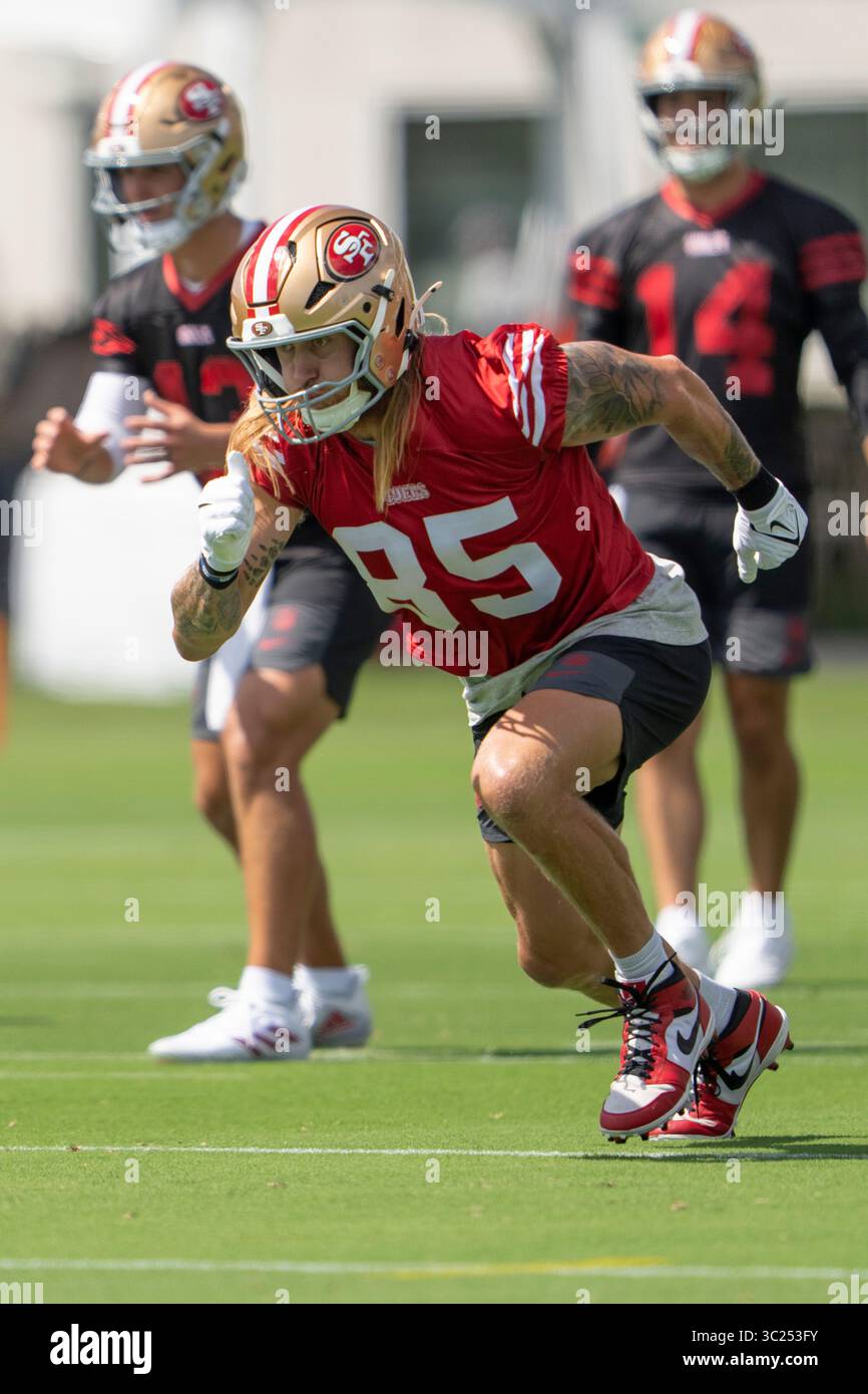 Jul 23, 2025; Santa Clara, California, USA; San Francisco 49ers tight ...