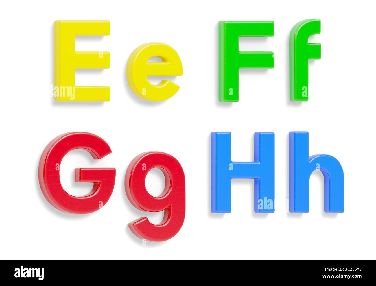Colorful Angled Uppercase and Lowercase Magnetic Plastic Letters E ...