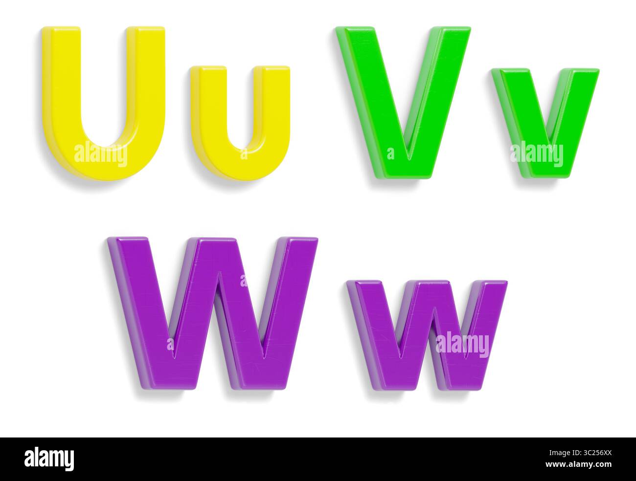 Colorful Angled Uppercase and Lowercase Magnetic Plastic Letters U ...
