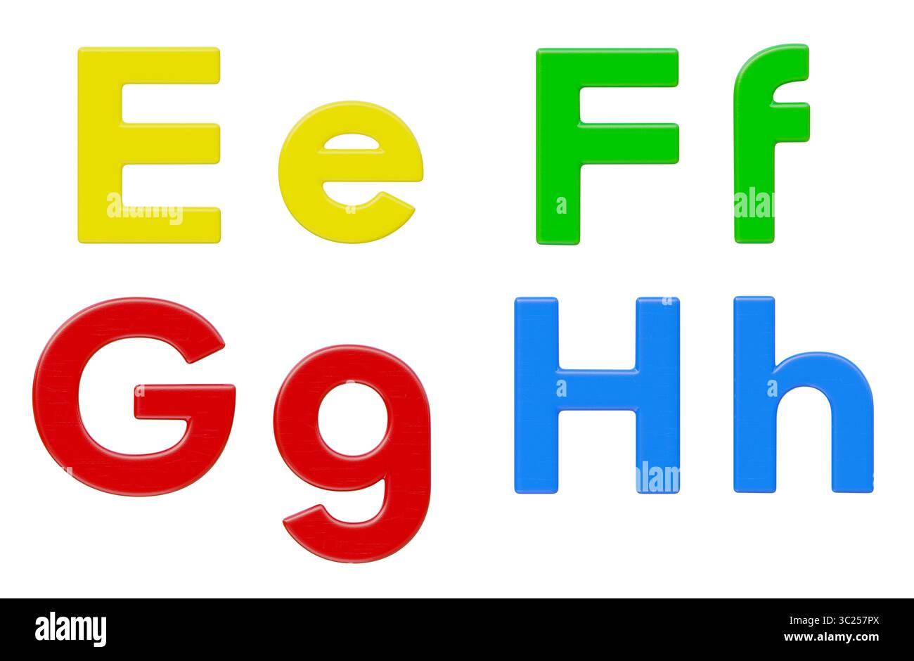 Colorful Flat Uppercase and Lowercase Magnetic Plastic Letters E ...