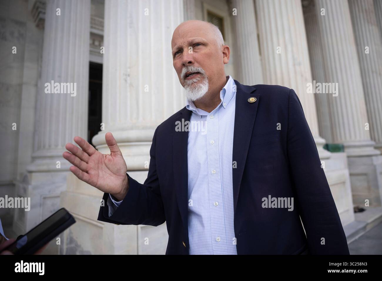 Rep. Chip Roy (R-Texas) speaks with reporters outside the U.S. Capitol ...