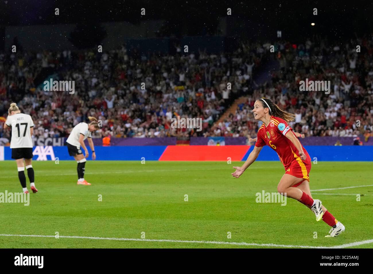 Spain's Aitana Bonmati celebrates after scoring the opening goal during ...