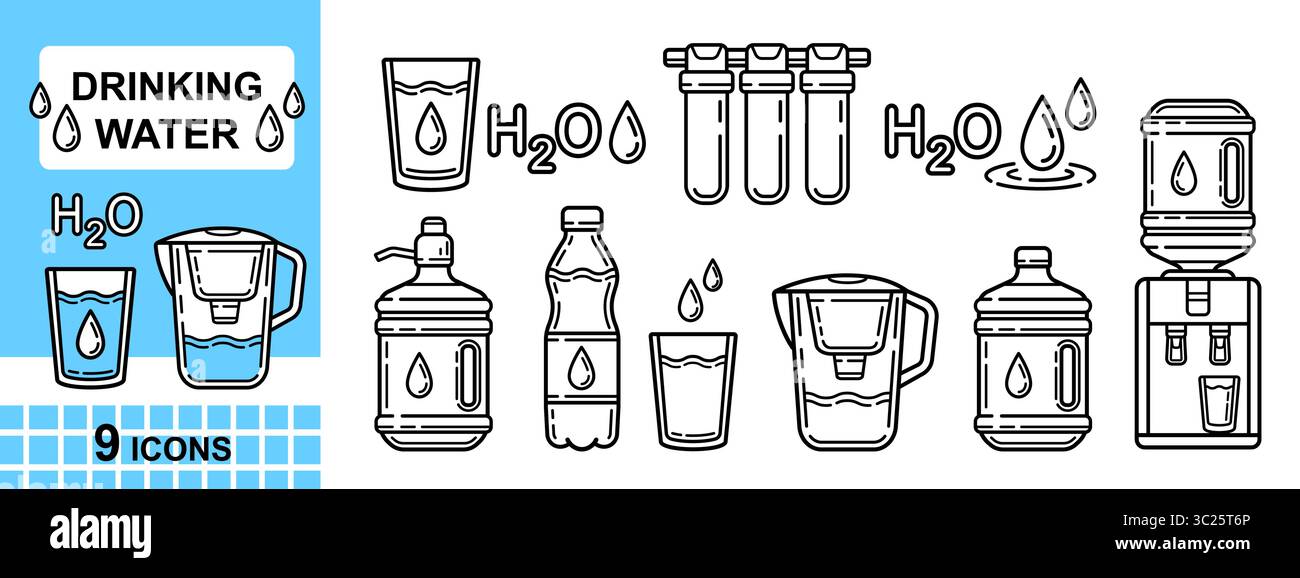 Water H2O drink bottle, liquid aqua drinking clean filtration, plastic ...