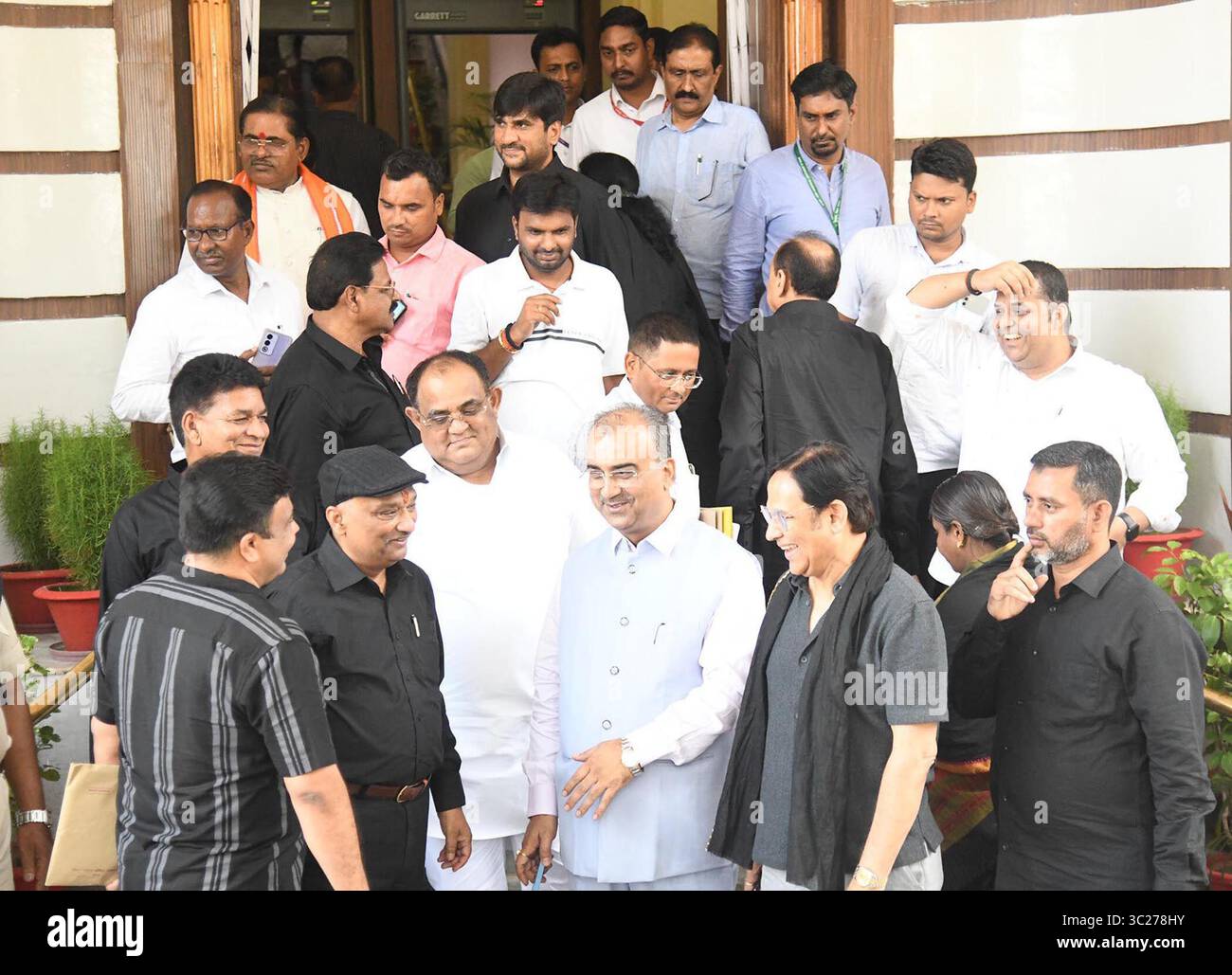 PATNA, INDIA - JULY 23: Bihar Health Minister Mangal Pandey with RJD ...