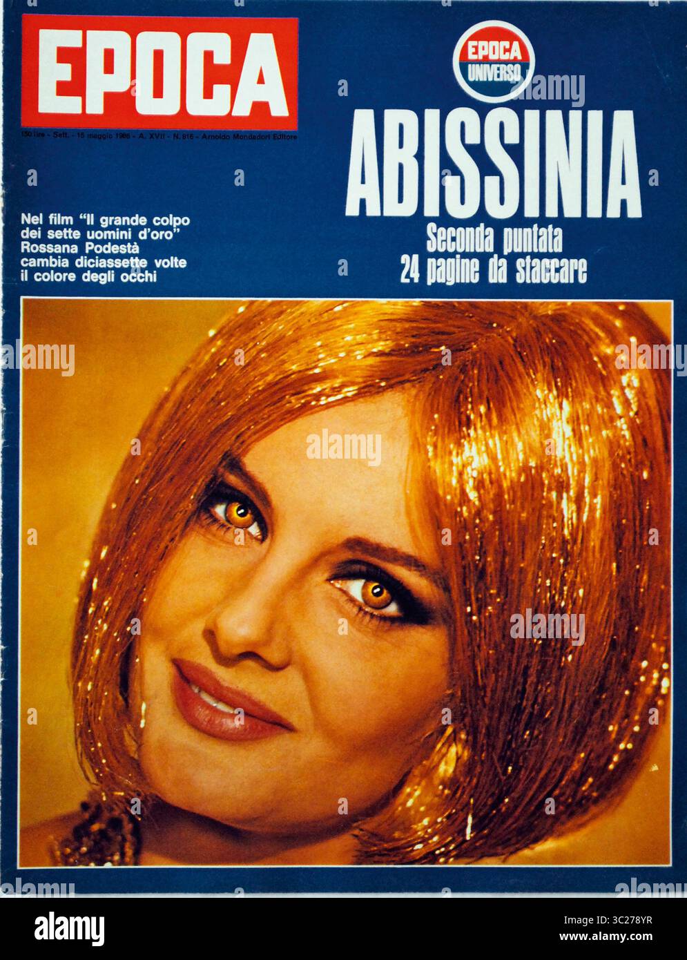Cover of the magazine Epoca. Actress Rossana PodestÃ . 1966 (Credit ...