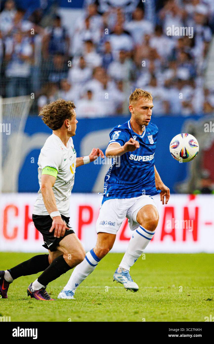 Hoskuldur Gunnlaugsson and Michal Gurgul seen during UEFA Champions ...